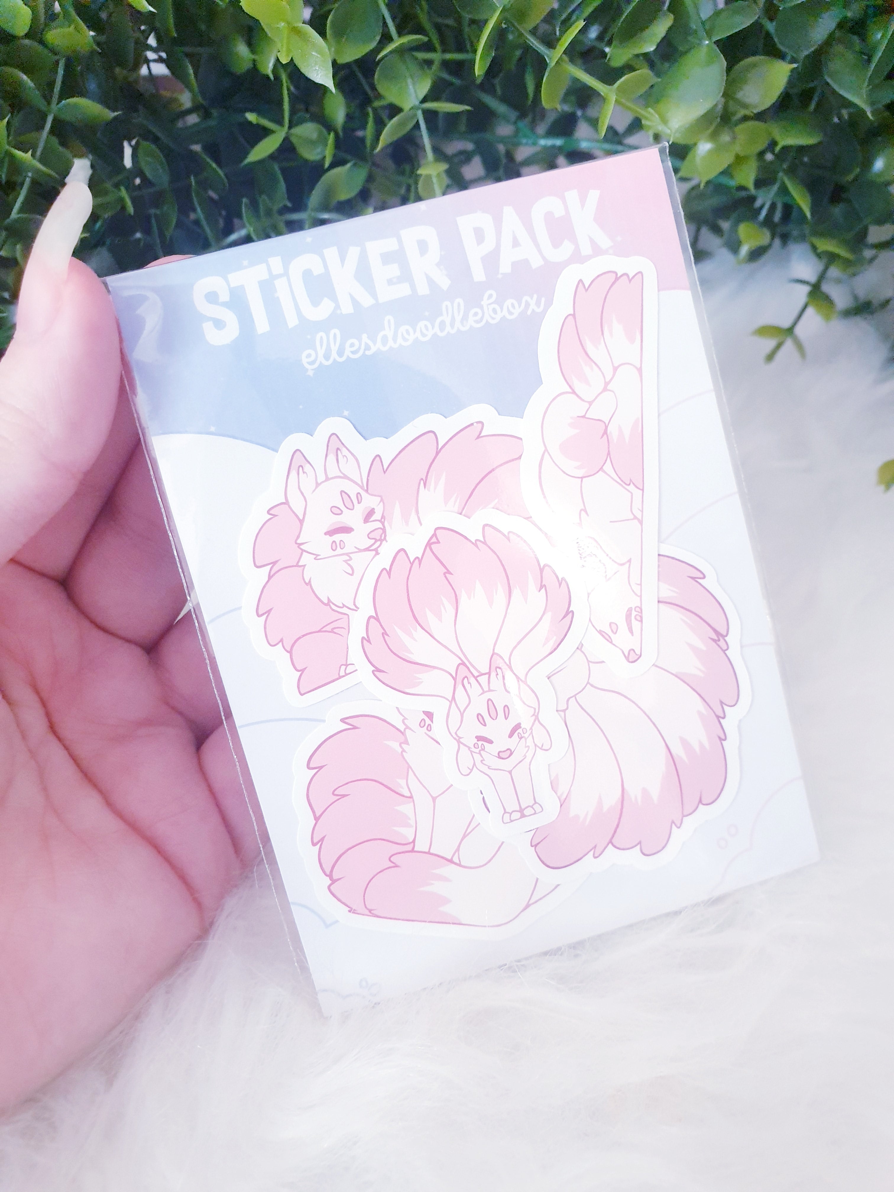 Kitsune Sticker Pack – Ellesdoodlebox