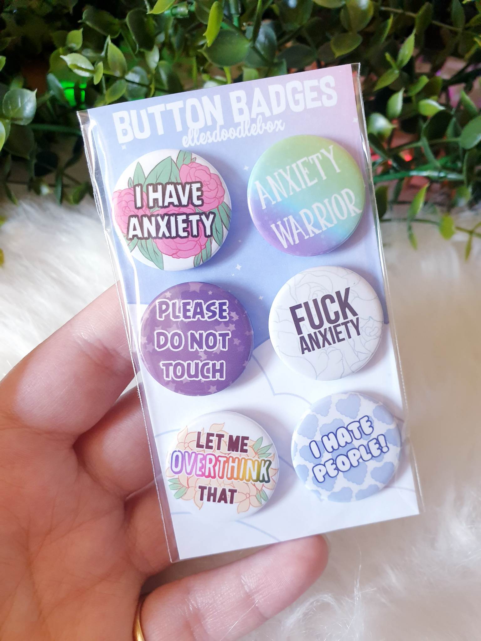 Quote / Anxiety / Pin - Button Badge Pack – Ellesdoodlebox